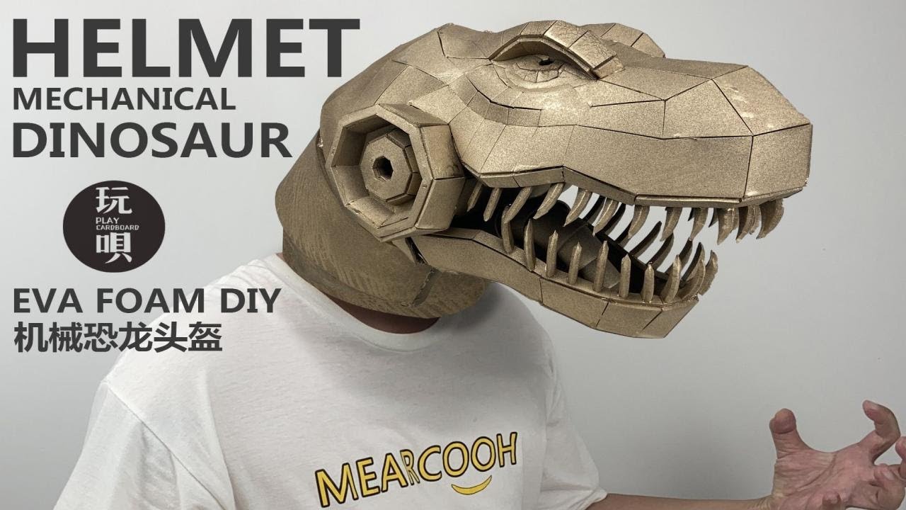 Eva Foam DIY Mechanical Dinosaur Helmet🦖Create a cool dinosaur warrior ...