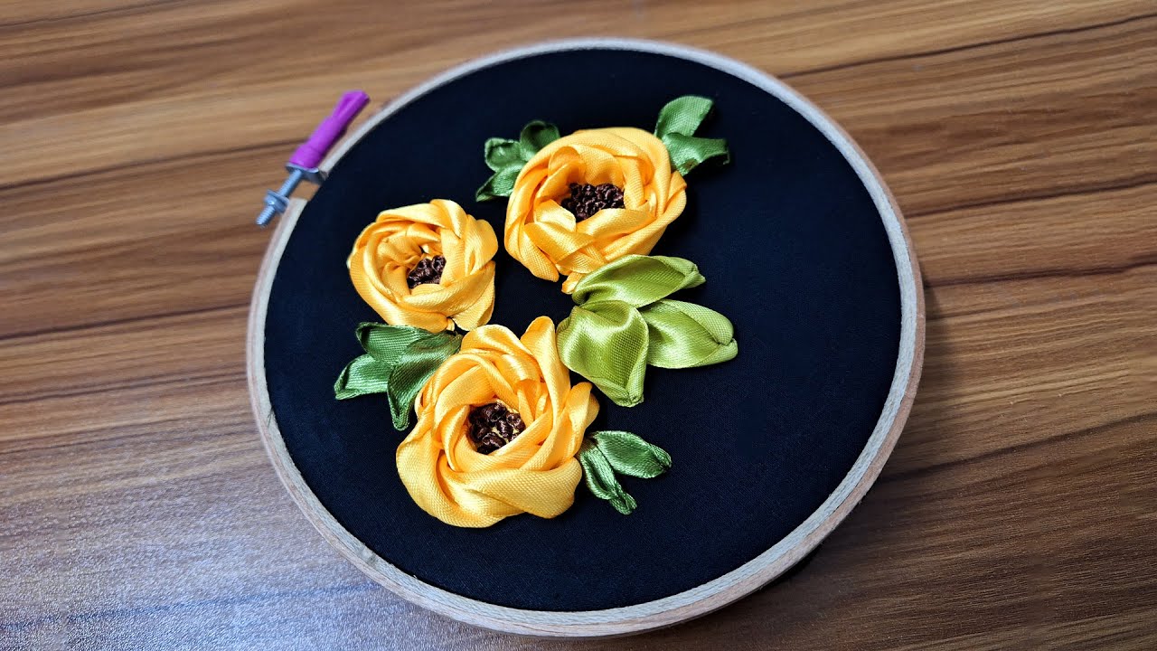 Ribbon Rose Embroidery: Easy Flower Embroidery Guide with Ribbon - YouTube