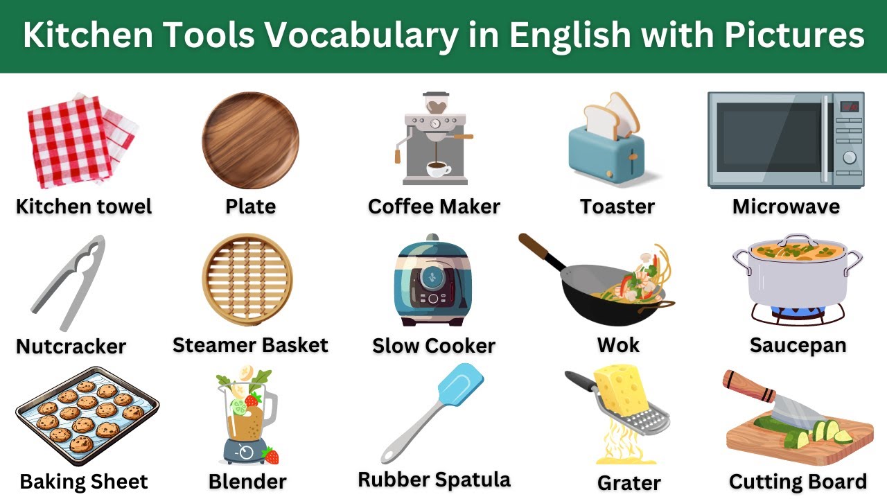 🔪 Kitchen Tools Vocabulary in English | Kitchen Utensils Vocabulary in ...