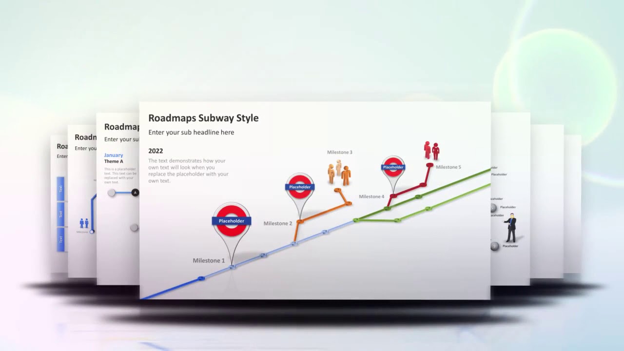 PowerPoint Roadmaps Subway Style - YouTube