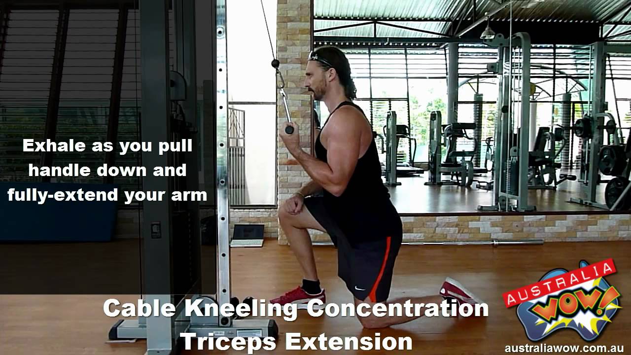 Cable Kneeling Concentration Triceps Extension - YouTube