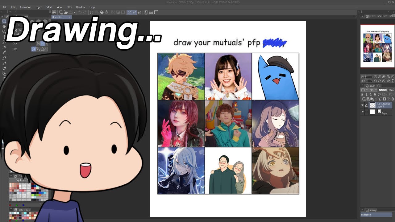 Drawing mutuals' FB pfp 3, lalu TFT 1 Game. - YouTube