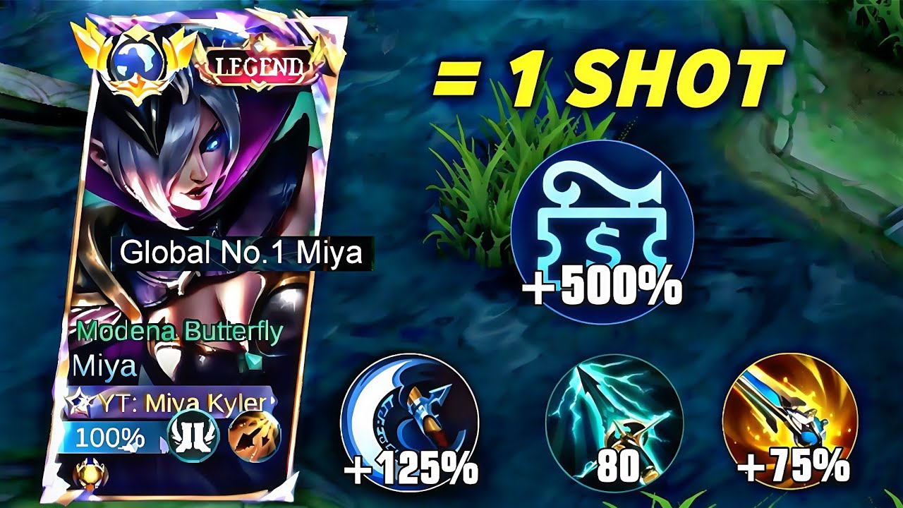 TOP GLOBAL MIYA BEST BURST DAMAGE HACK BUILD FOR SOLO RANKED 2025!!🤔 ...