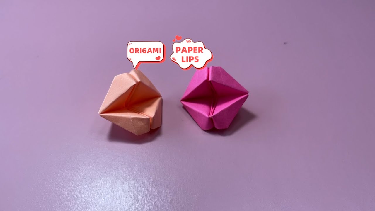 Funny and Easy Crafts.How to make origami paper lips step by step ...