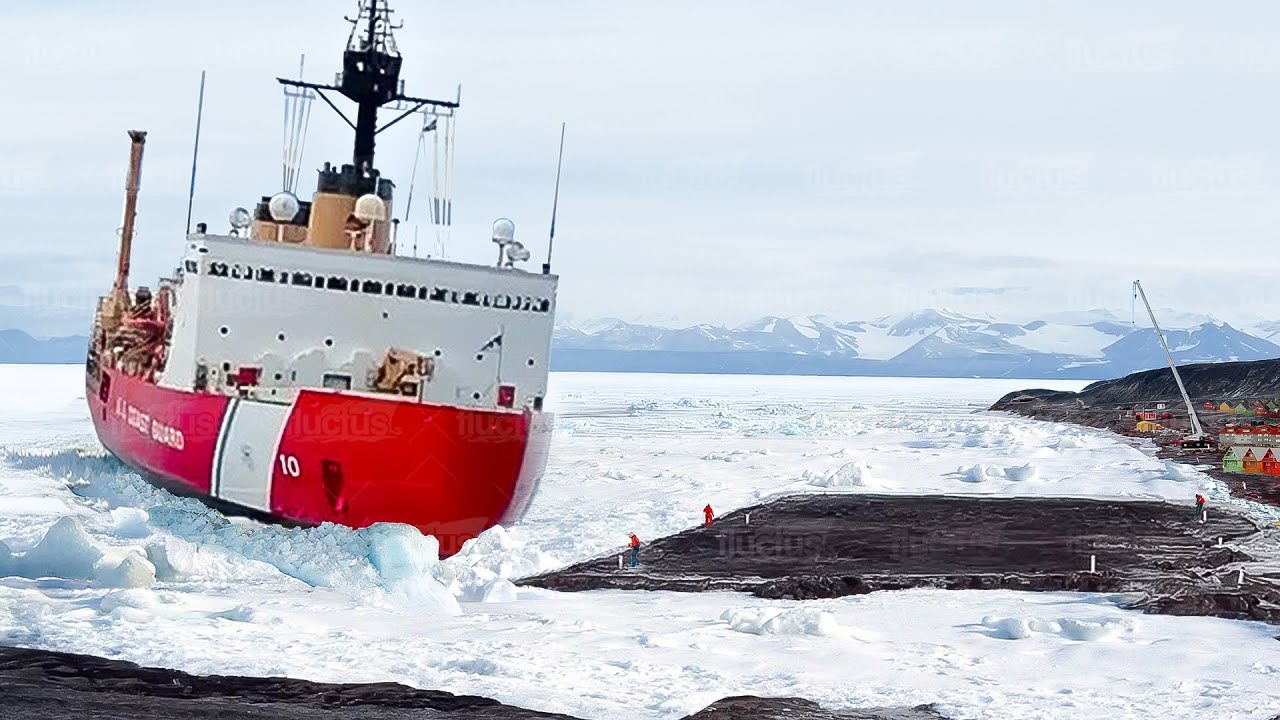How US Billion $ Icebreaker Moves Massive Frozen Dock in Polar Waters ...