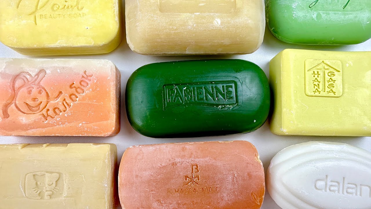 Cutting vintage soap. Carving retro soap. ASMR Soap. - YouTube