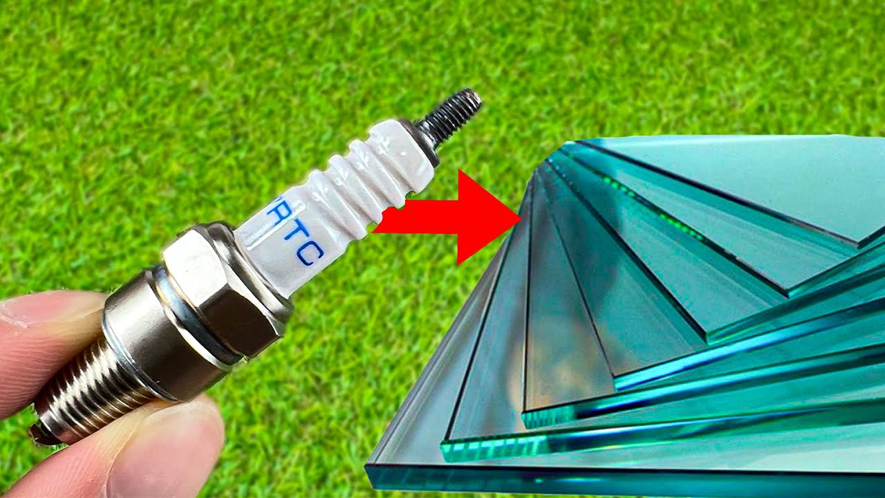 Easiest Way to Cut Glass with a Spark Plug! This Man is a Genius - YouTube