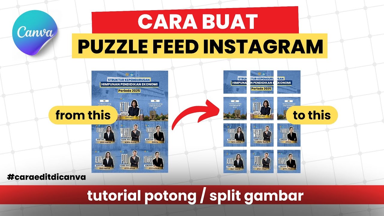 Cara mudah split atau potong gambar puzzle feeds Instagram | gambar nyambung di Instagram - YouTube