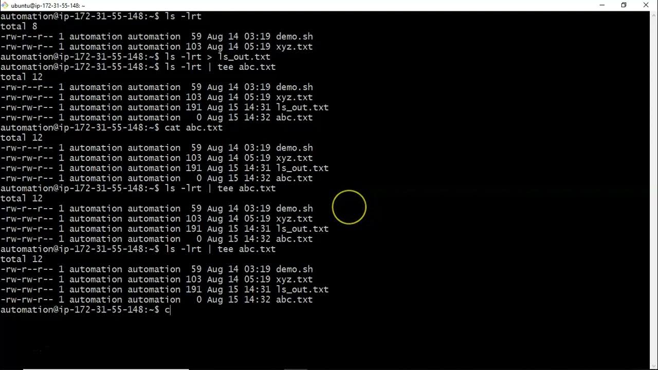 Simple Usage of tee command for shell scripting - YouTube