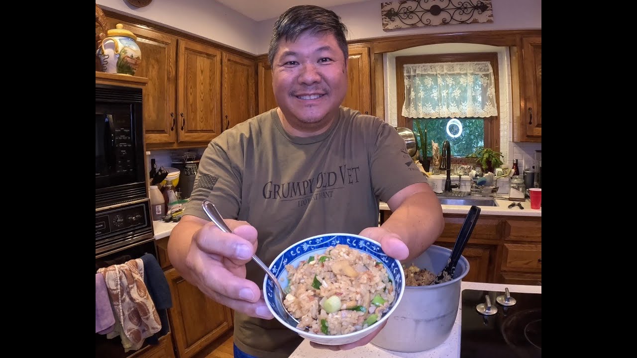 Cooking with Dad before he's Dead: Pork Fried Rice - YouTube