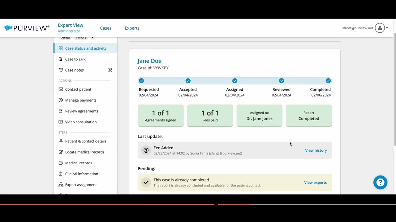 Purview Expert View™ Case Status and Activity Panel Feature Highlight ...