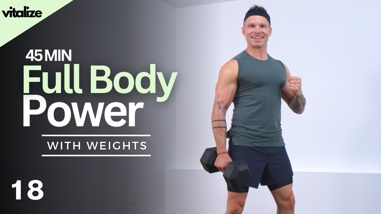 45 Min FULL BODY WORKOUT with WEIGHTS | Total Body Power - YouTube