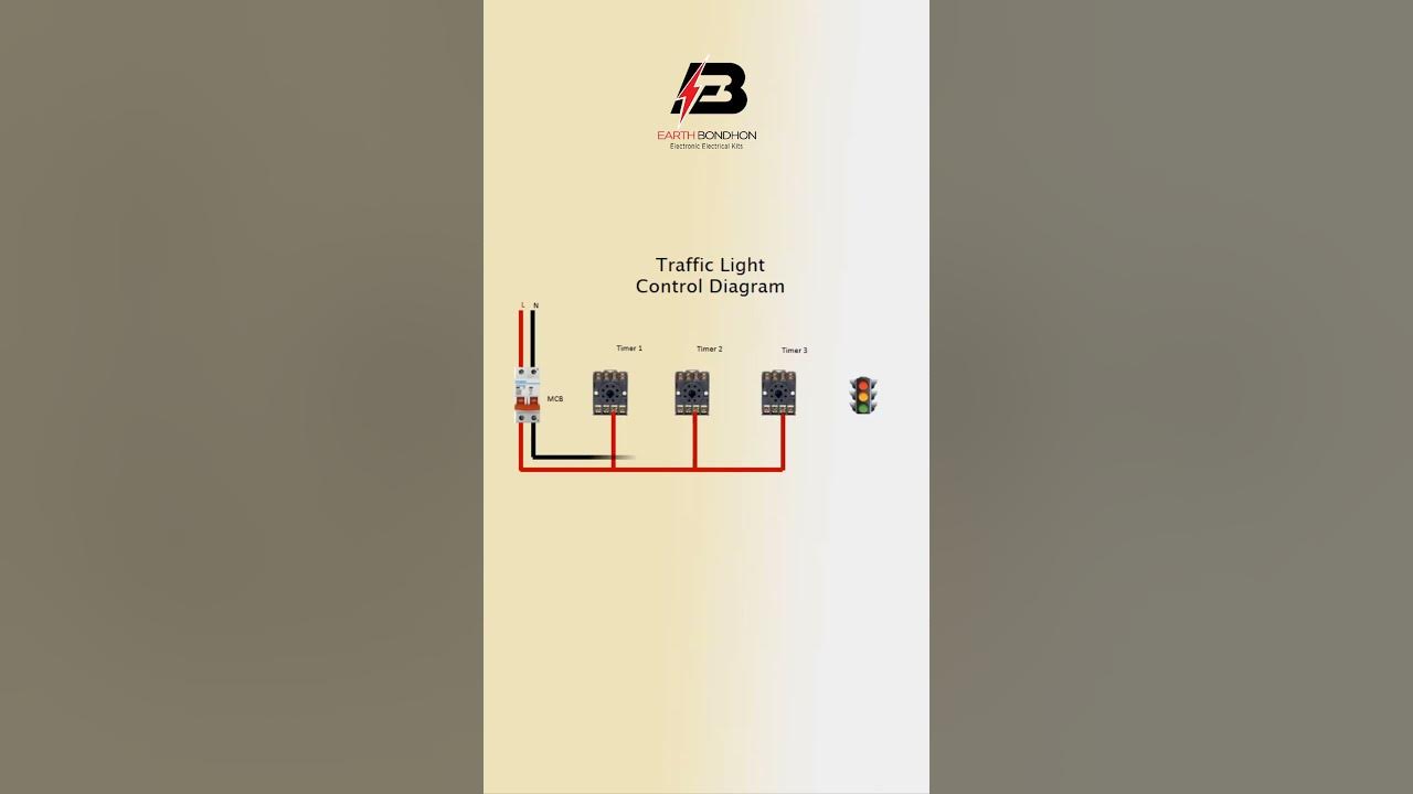 single phase traffic light control wiring diagram with a timer - YouTube