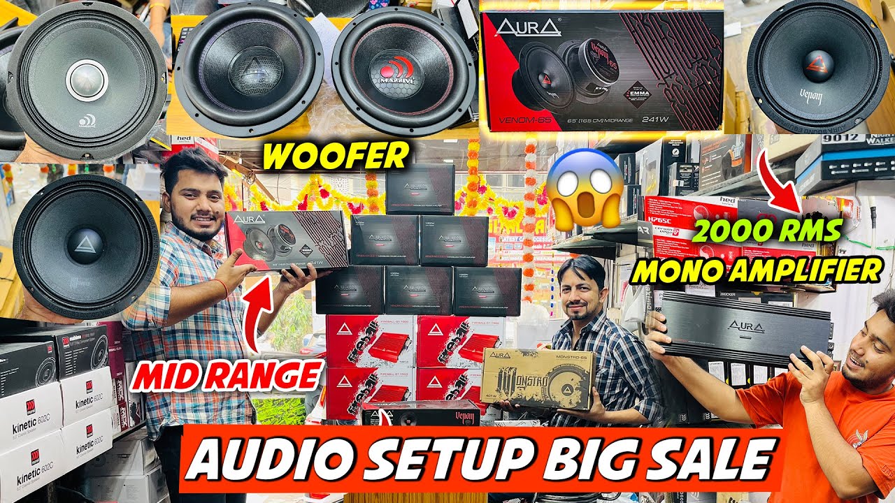 😱🔥Branded Woofer ,Mono Amplifiers Car Speakers Audio Setup All Branded ...
