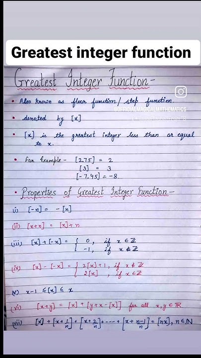 Greatest integer function 😉🤙#maths #mathematics #mathematician #magic # ...