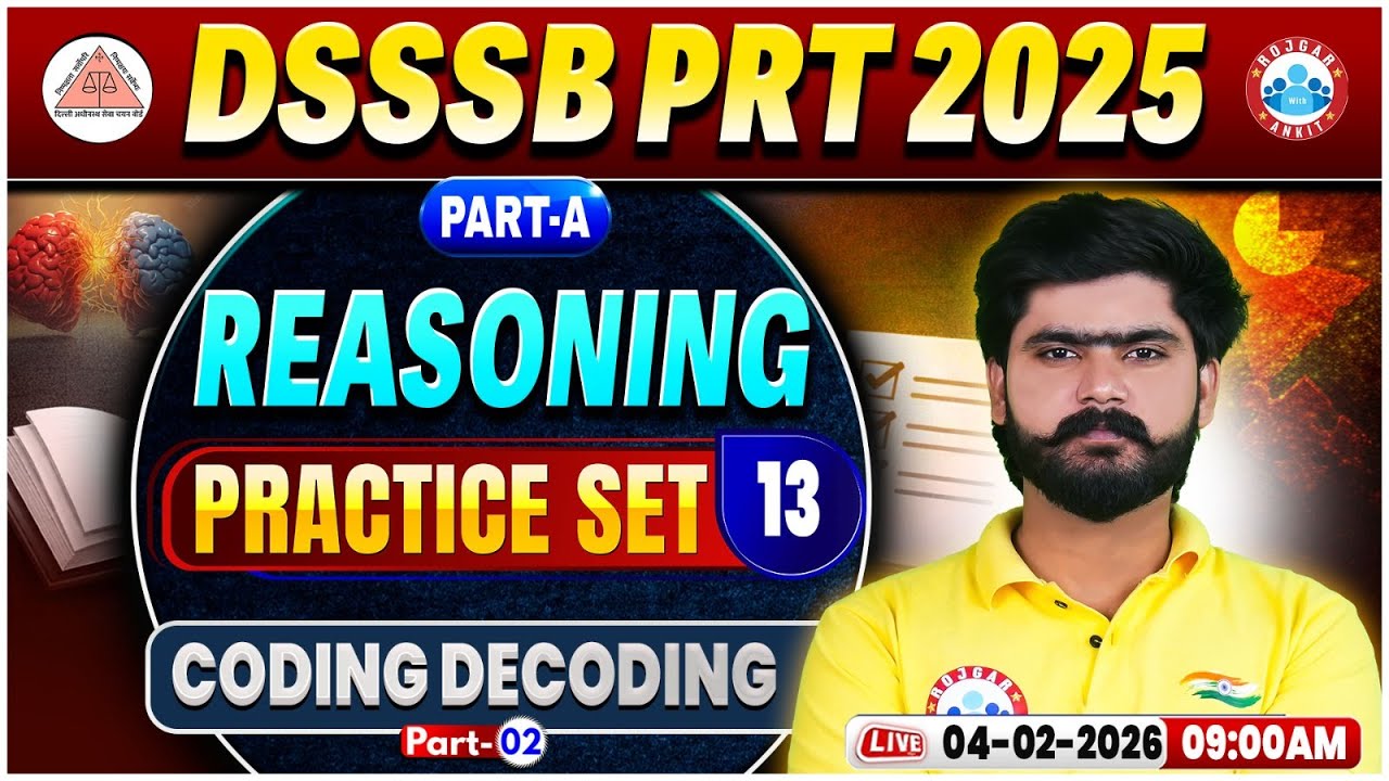 DSSSB PRT Reasoning Classes | Coding Decoding | DSSSB PRT Part A ...