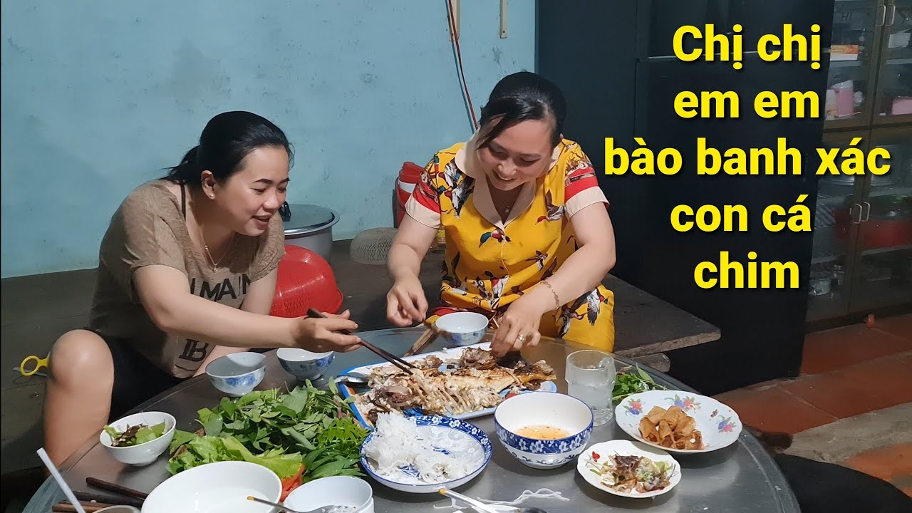 Nướng nguyên con cá chim chà bá nướng bánh tráng. Xuất hiện 2 cao thủ ...