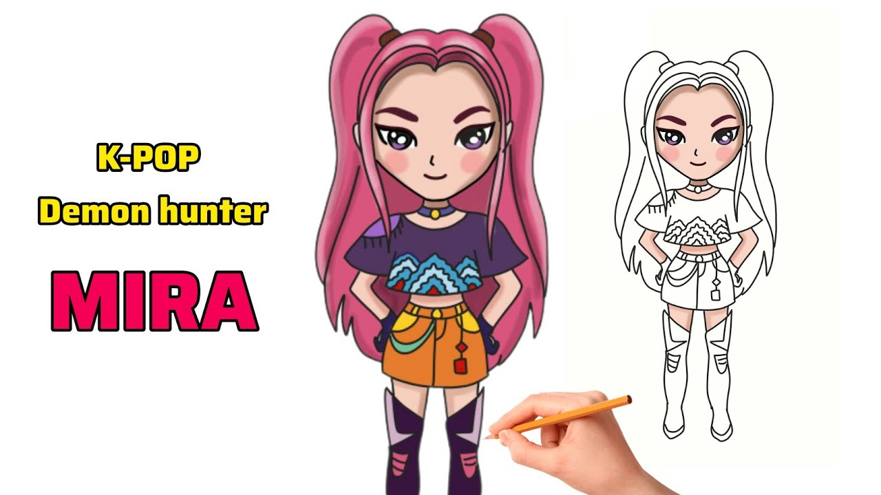 Drawing MIRA from K-pop Demon Hunter | Cute Style - YouTube