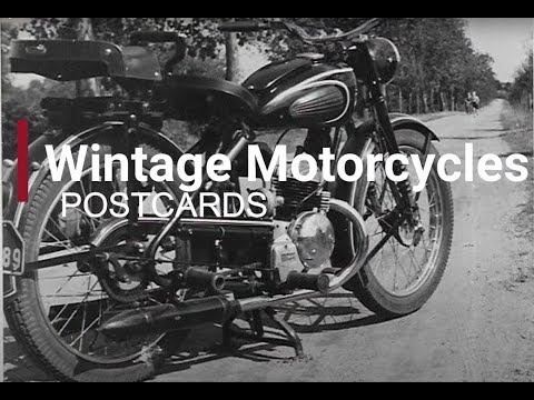 Wintage motorcycles postcards - YouTube