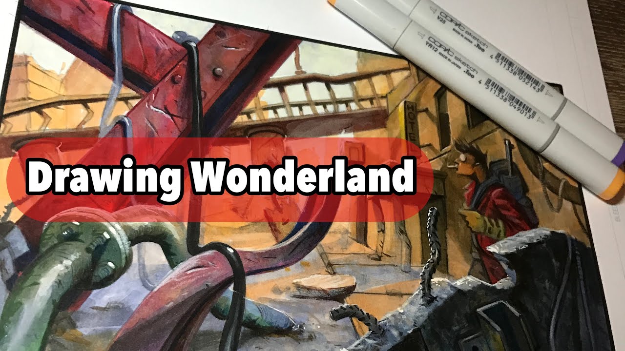 Drawing a Post apocalyptic scene - YouTube