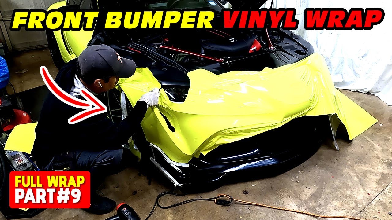How to Vinyl Wrap the FRONT Bumper SUPRA MK5 • PART 9 - YouTube