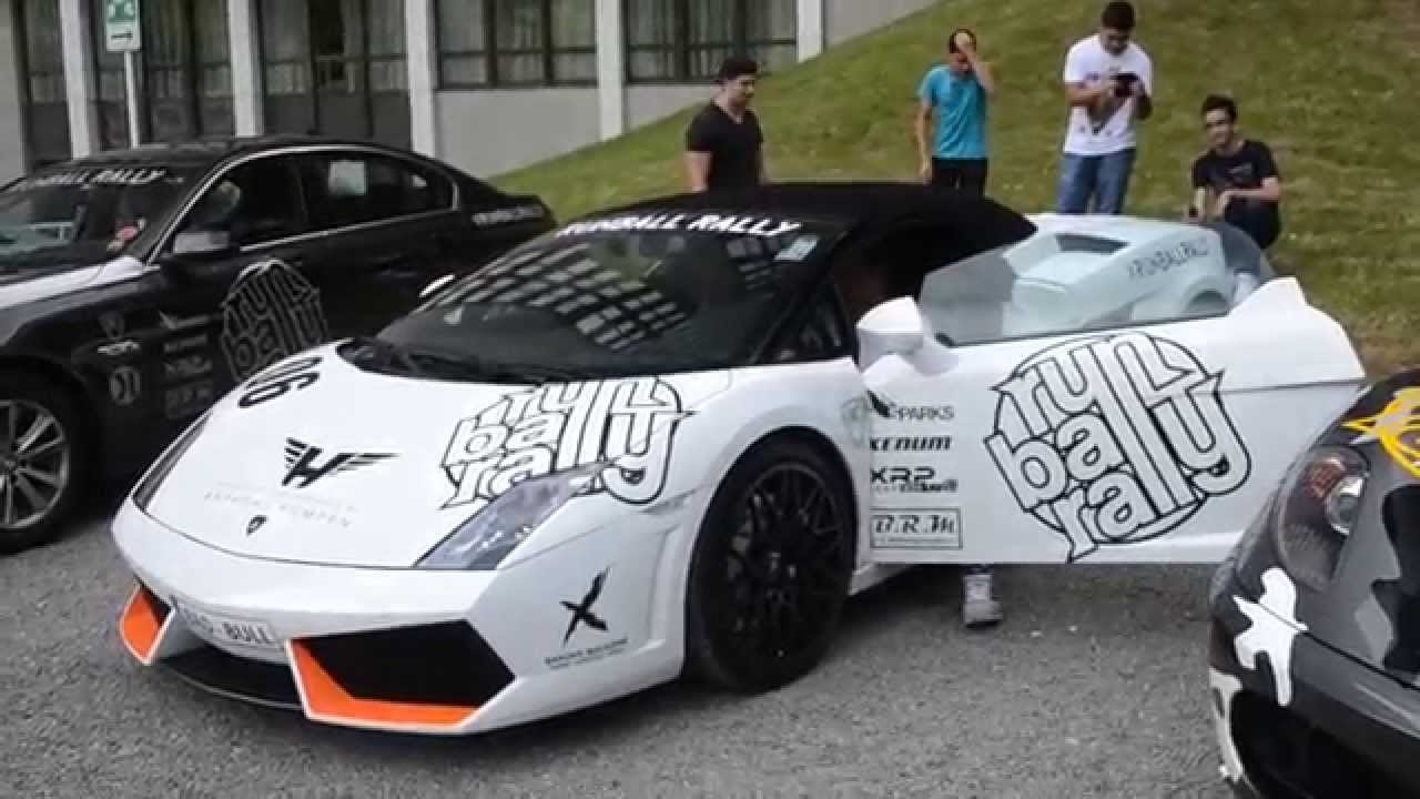 RunBallRally 2015 at Luxembourg ! Lamborghini Bad Bull !! - YouTube