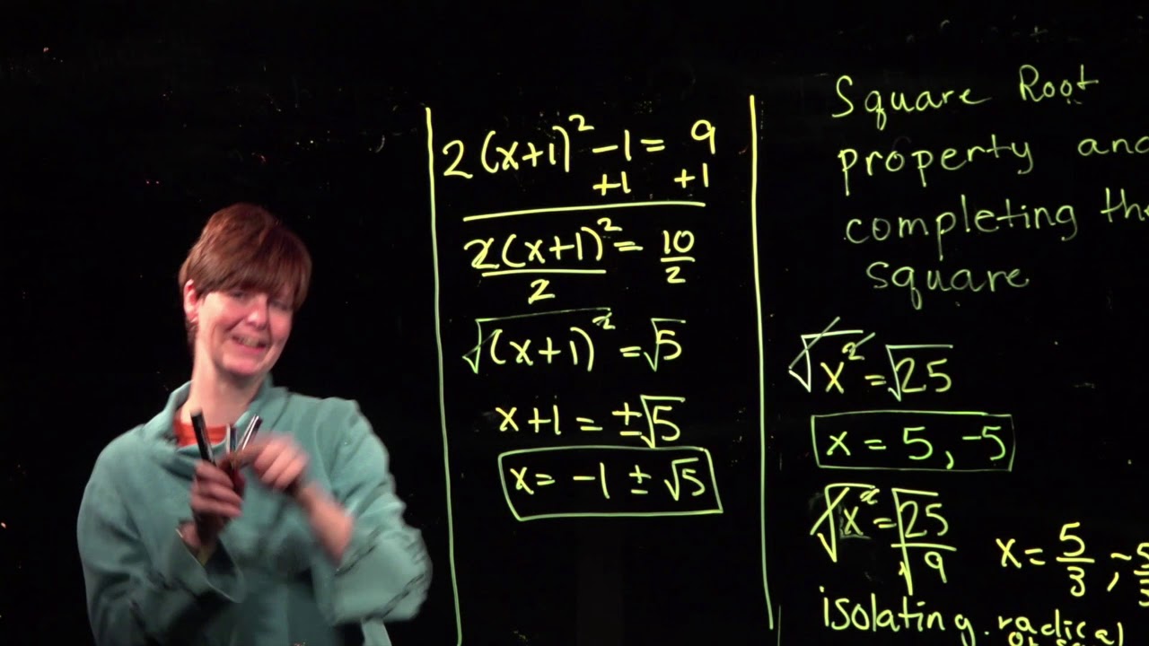 sq root prop , complete the square - YouTube