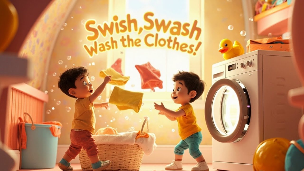 🧺 Swish, Swash, Wash the Clothes! | Fun Laundry Song for Kids ...