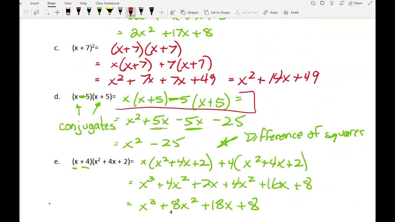 1 2 Binomial Multiplication - YouTube