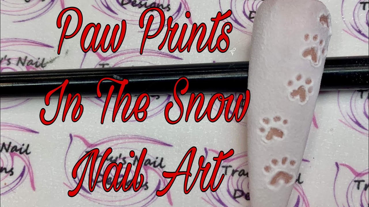 Paw Prints In The Snow Easy Beginner Friendly Nail Art Idea. NAIL ART ...