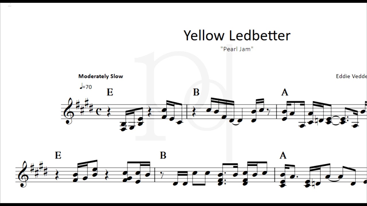 Yellow Ledbetter Guitar Chords