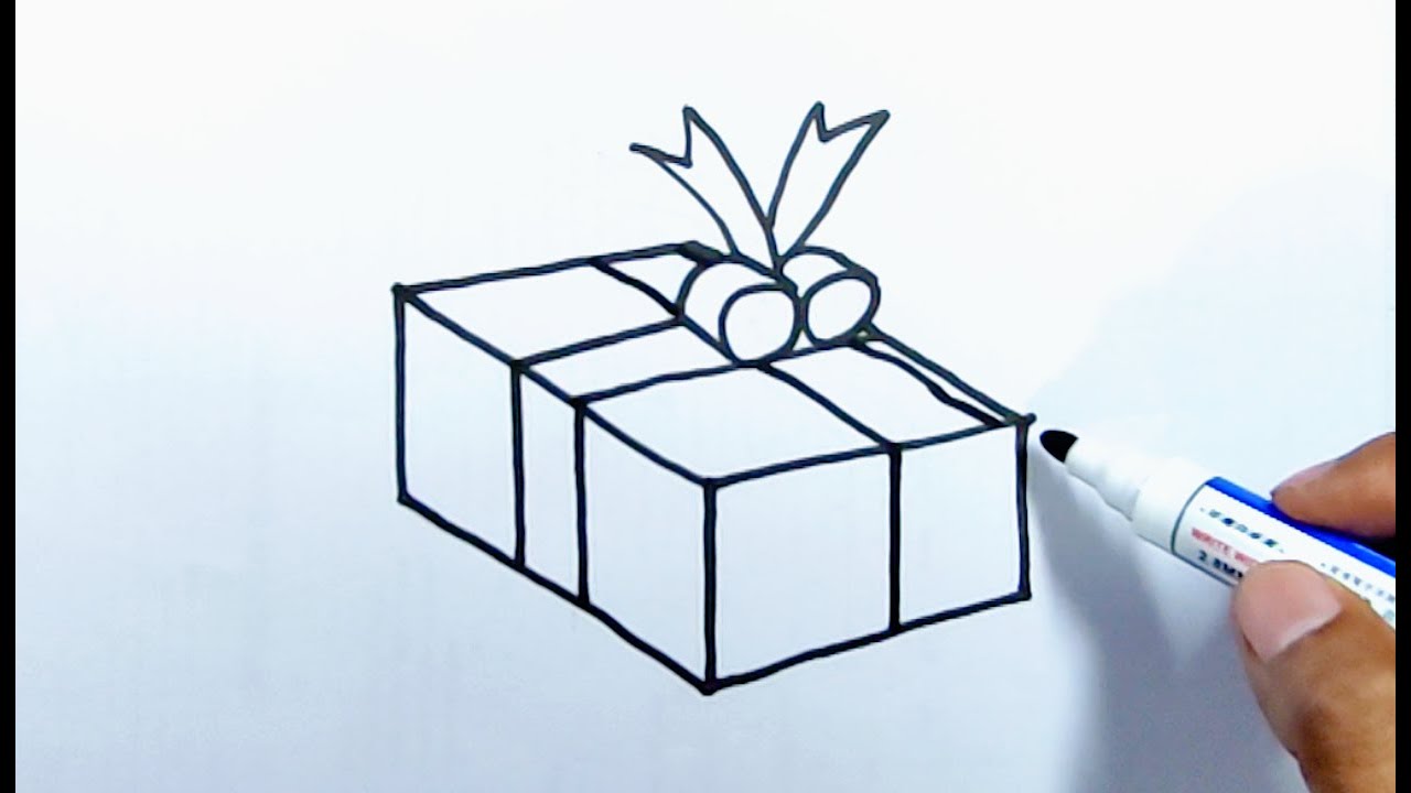 HOW TO DRAW A GIFT BOX FOR CHRISTMAS SEASON #howtodraw #christmasgifts ...