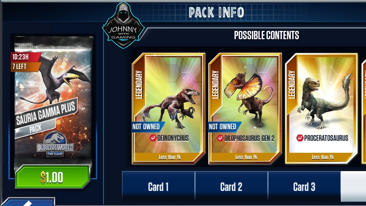 Jurassic World The Game: Sauria Gaming Plus Card Pack #78 MOBILE (2021 ...