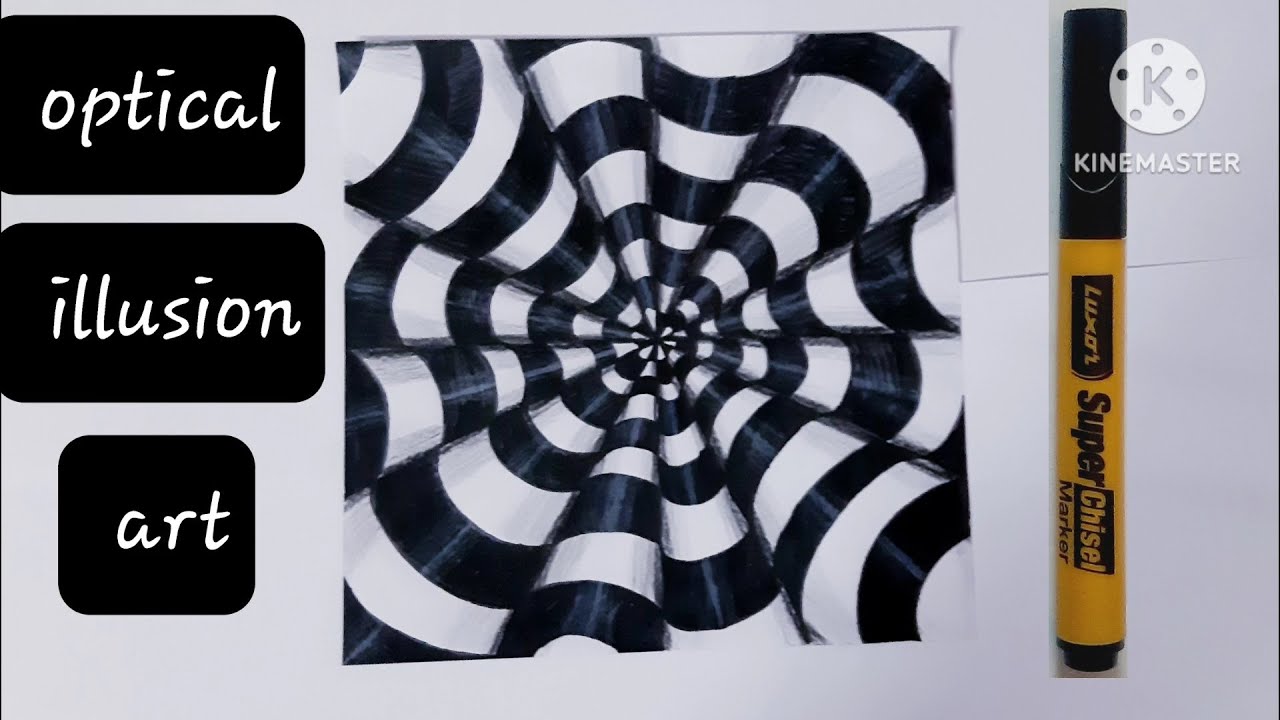 OP art/ optical illusion art| easy illusion drawing| black and white ...