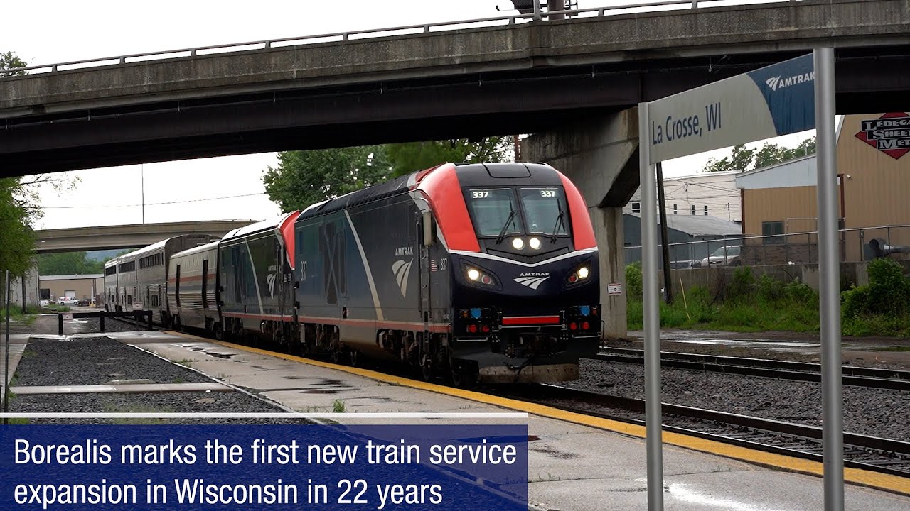 Wisconsin celebrates Borealis train launch - YouTube