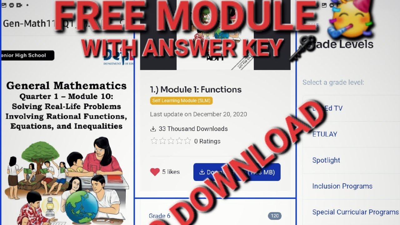 How To Download Free MODULE with answers key,All grades, strands ...