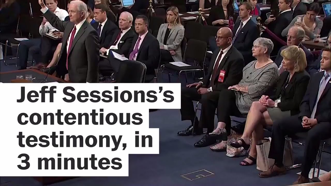 Jeff Sessions's heated testimony, in 3 minutes - YouTube