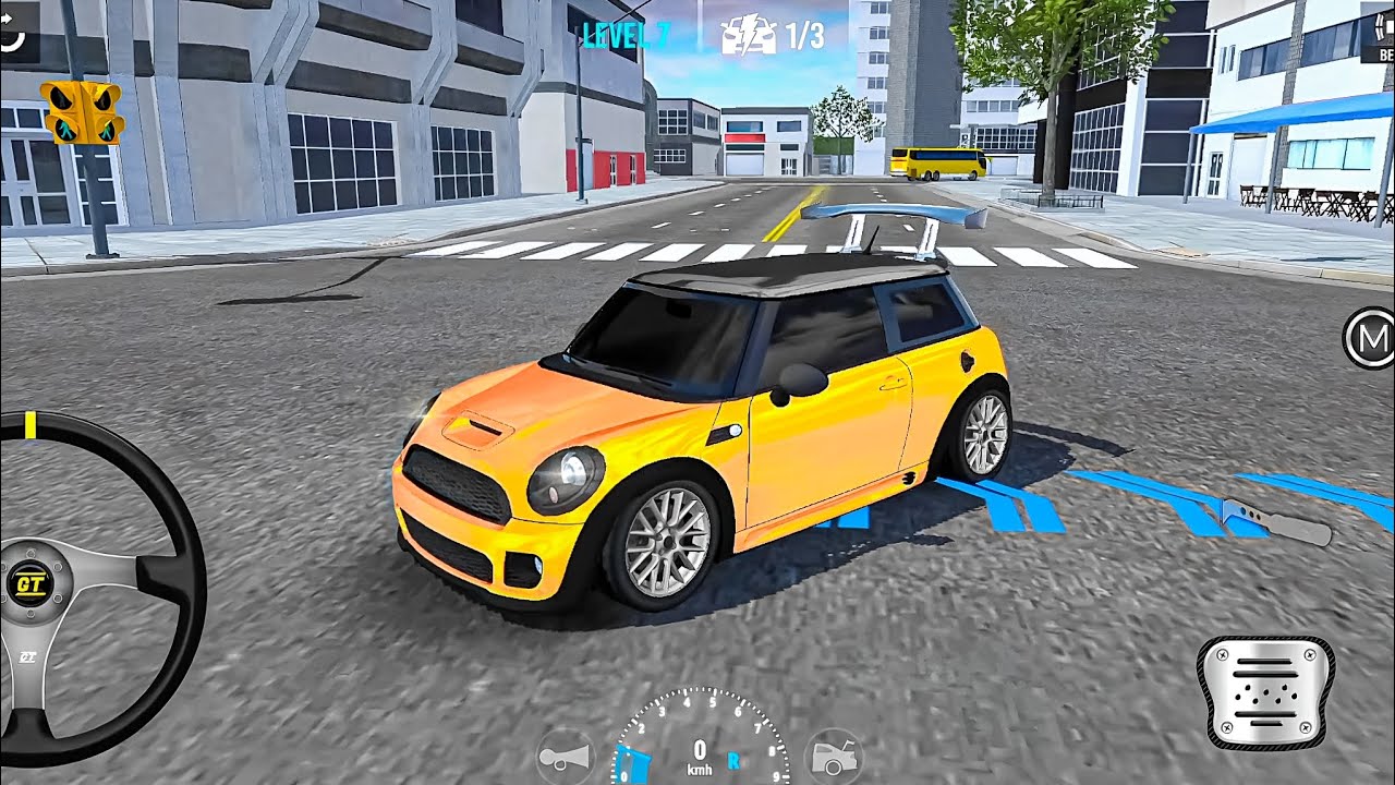 Yellow Mini Cooper Parking Challenge! Car Simulator 3D: Car Parking ...