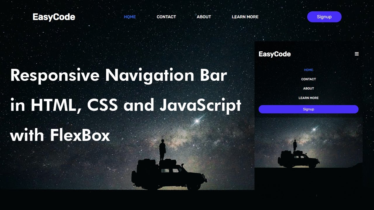 Responsive Navigation Bar In Html Css And Javascript Using Flexbox 0824