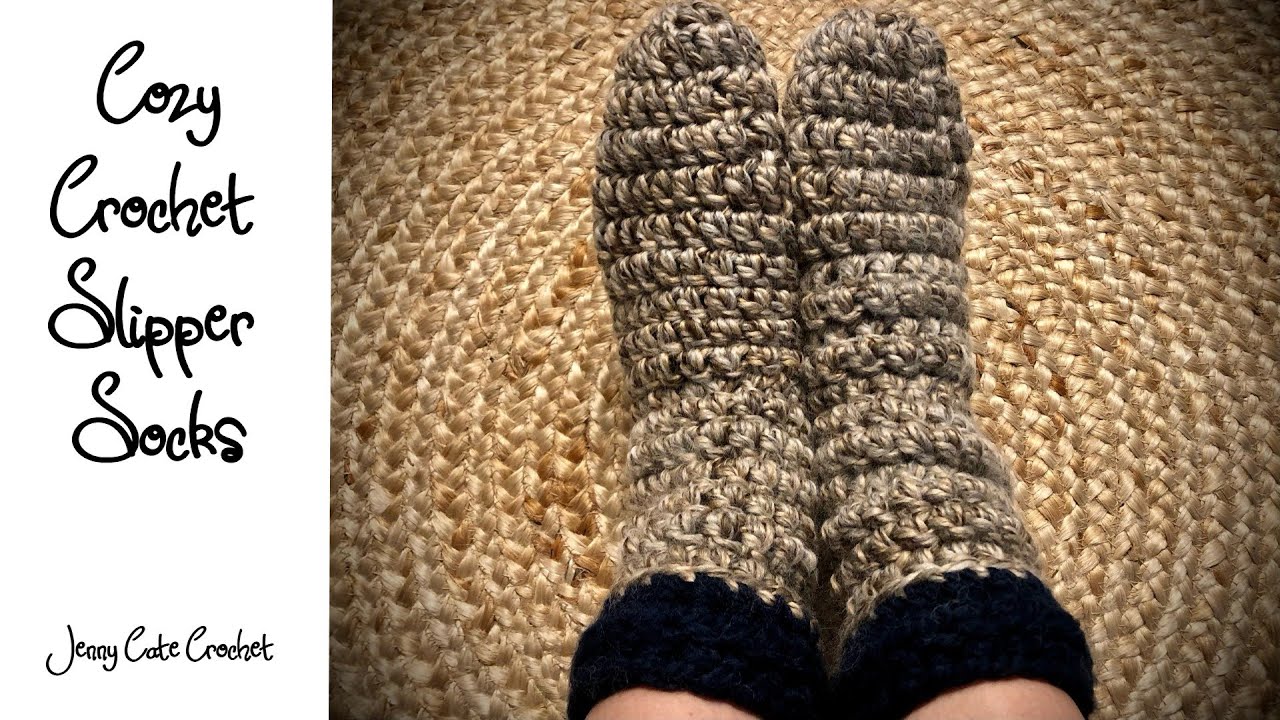 Cozy Crochet Slipper Socks Rounds 3-10 - YouTube