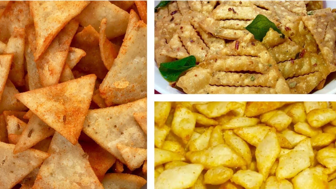 రుచికరమైన కరకరలాడే 3 రకాల చిప్స్ రెసిపీస్ |3 Easy Chips Recipes| Snack ...