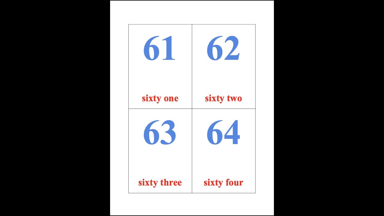 Numbers 61-80 (English) - YouTube