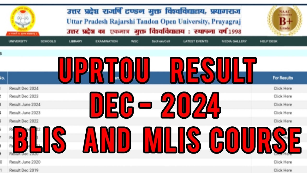 UPRTOU DECEMBER 2024# RESULT OUT# BLIS AND MLIS RESULT OUT# BLIS RESULT ...