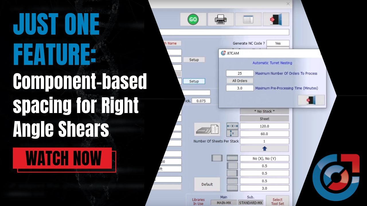 Just one Feature: Component-based spacing for right angle shears - YouTube