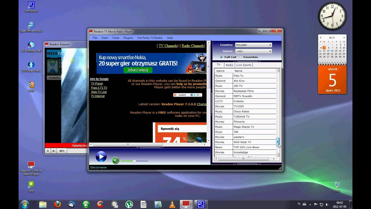 Radeon TV Movie Radio Player-program do odbioru telewizji internetowej ...