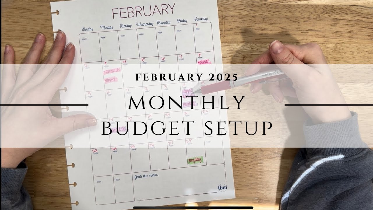 February 2025 Monthly Budget Calendar Setup | BBP Workbook - YouTube