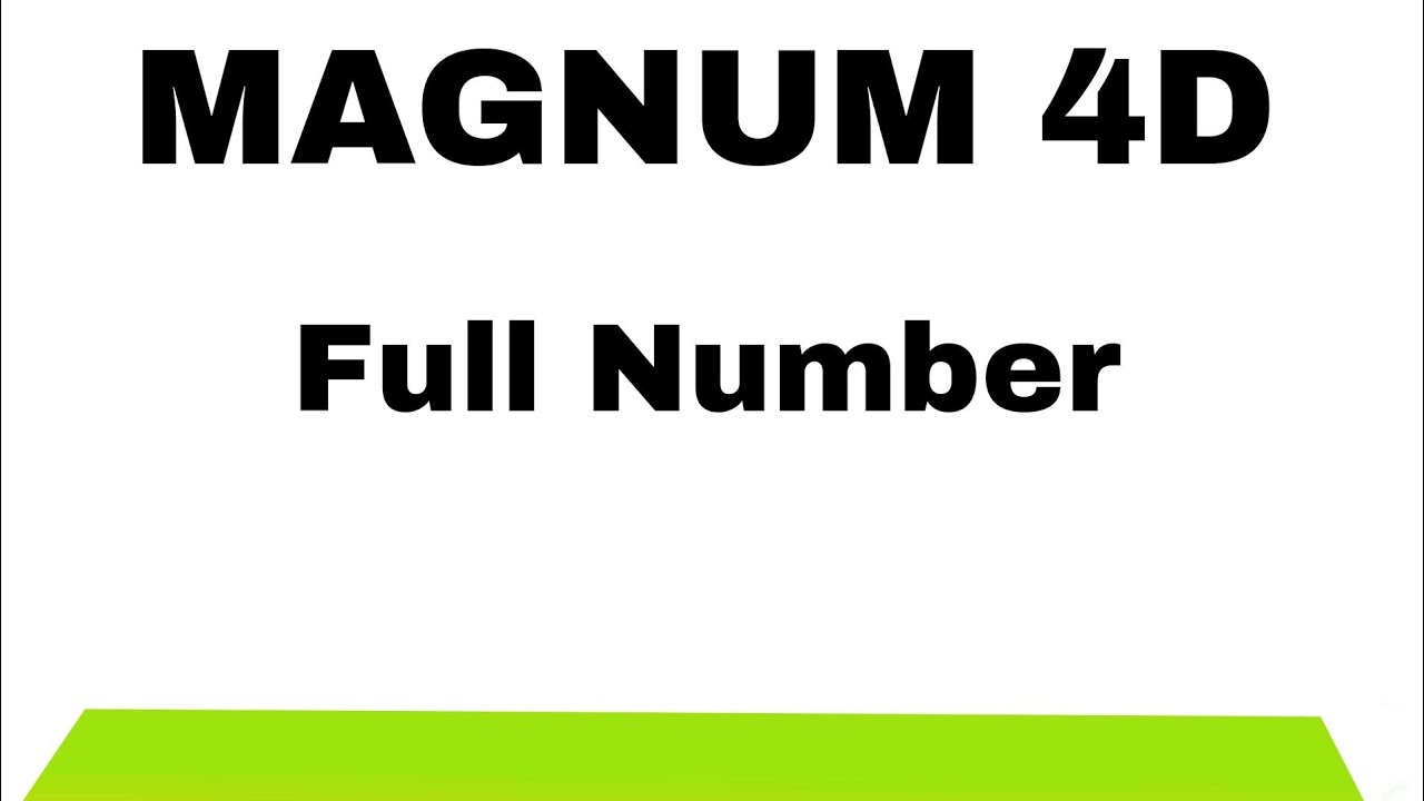 Magnum 4D Malaysia Lottery || Magnum Suggested Full Number || By Ns 4D ...
