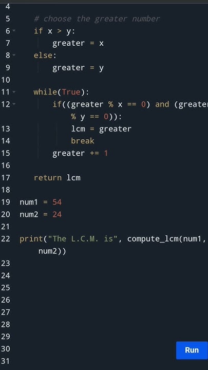 Python 255 To Find Lcm Of Two Numberspython Lcm Pythonprogramming Pythontutorial Youtube 
