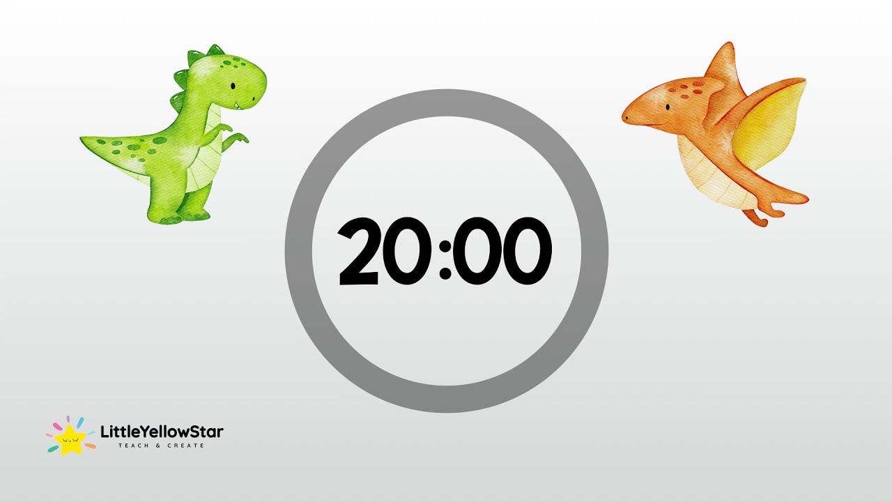 Dinosaur Timer For Kids - 20 Minutes Countdown Timer For Kids With ...