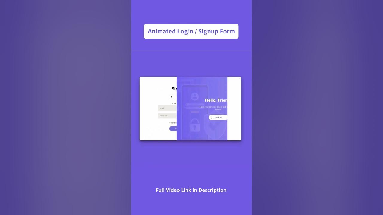 Login Form in HTML & CSS | Animated Login/SignUp form using html css #login #loginform #shorts# ...